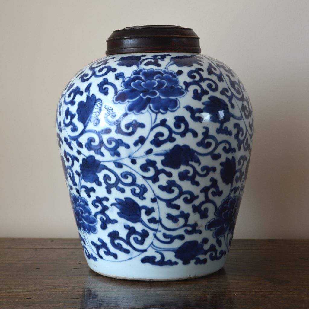 Transitional Porcelain Peony Jar, Shunzhi or Kangxi c.1650 - 1670 ...